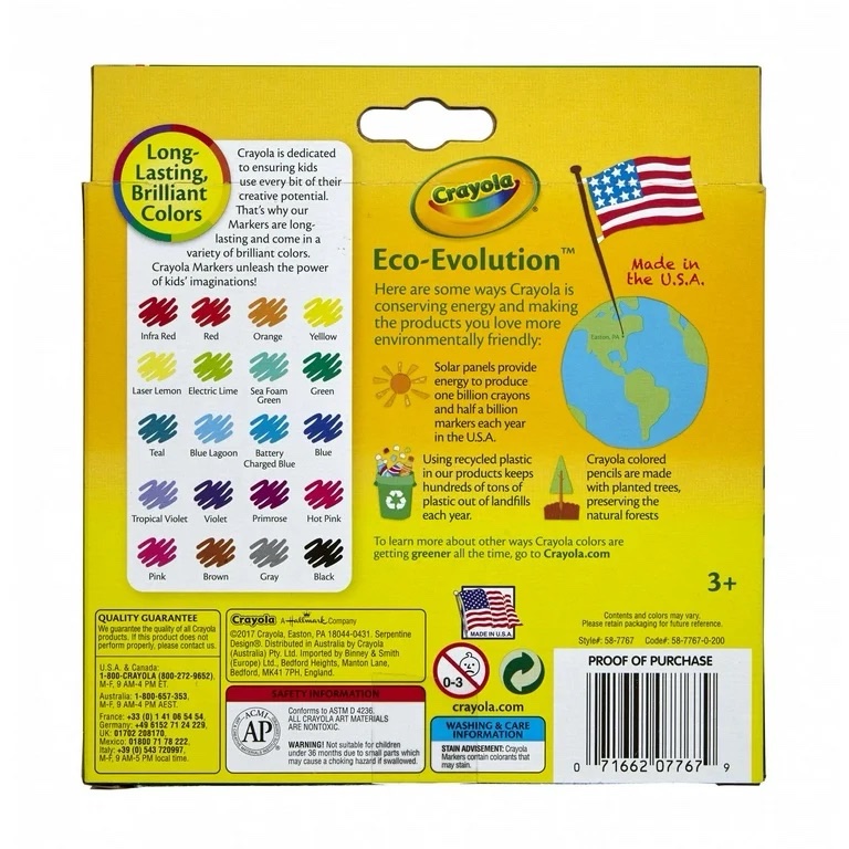 Crayola – Markers Broad Line x 20 Colores – Flamatoys